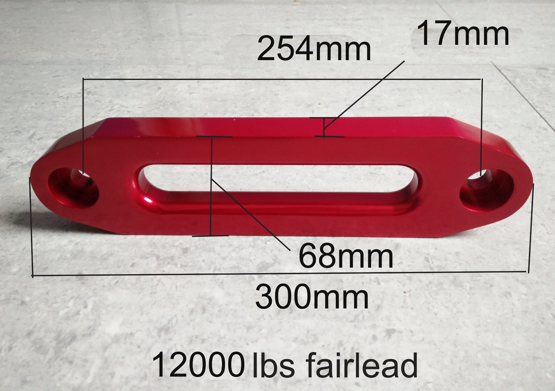 RED 12000 LBS Aluminium Hawse Fairlead Winch Alloy Synthetic UHMWPE ...
