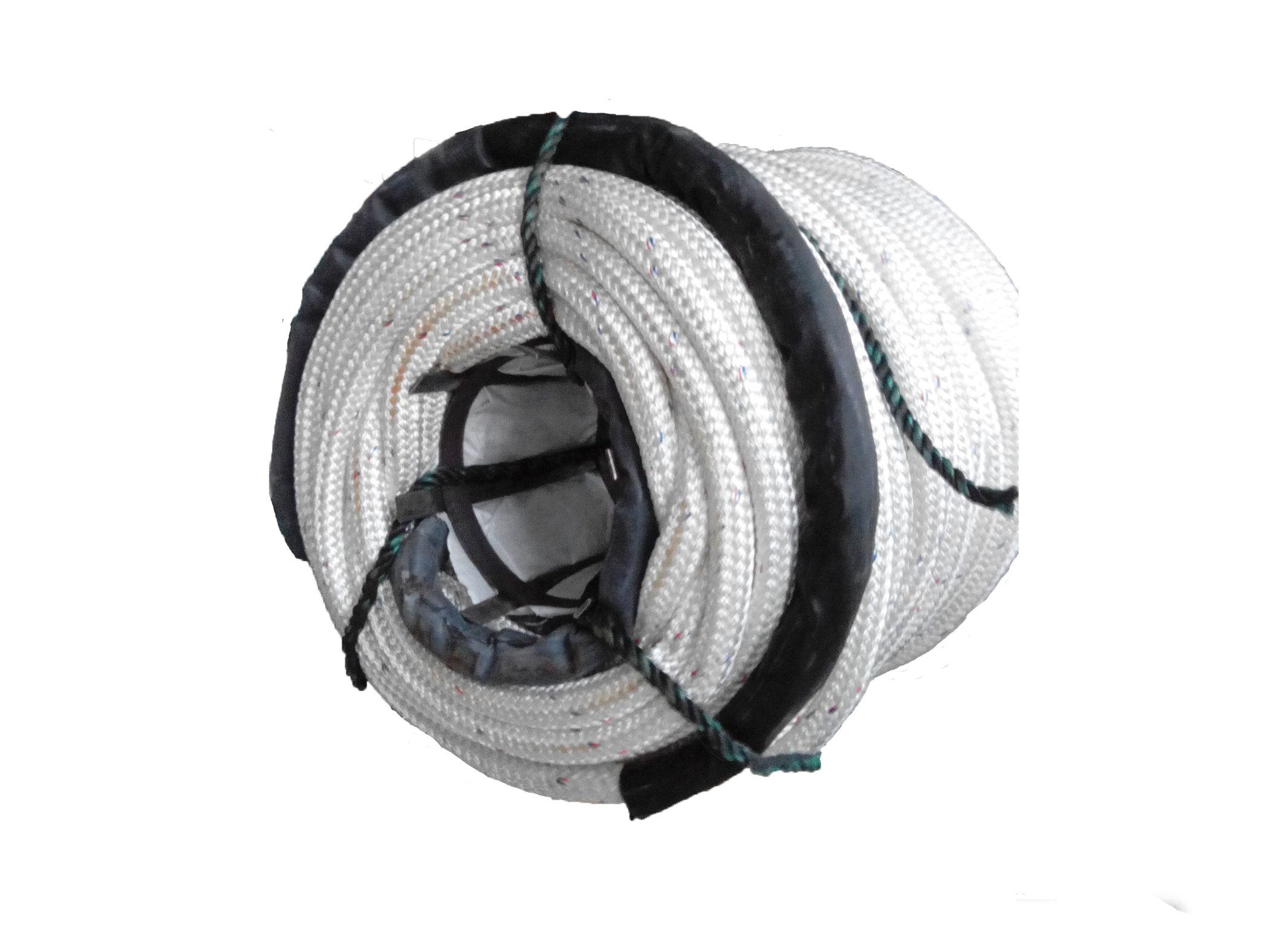 White Double Braided Mooring Rope With 2 Meters Canva Protected Both ...